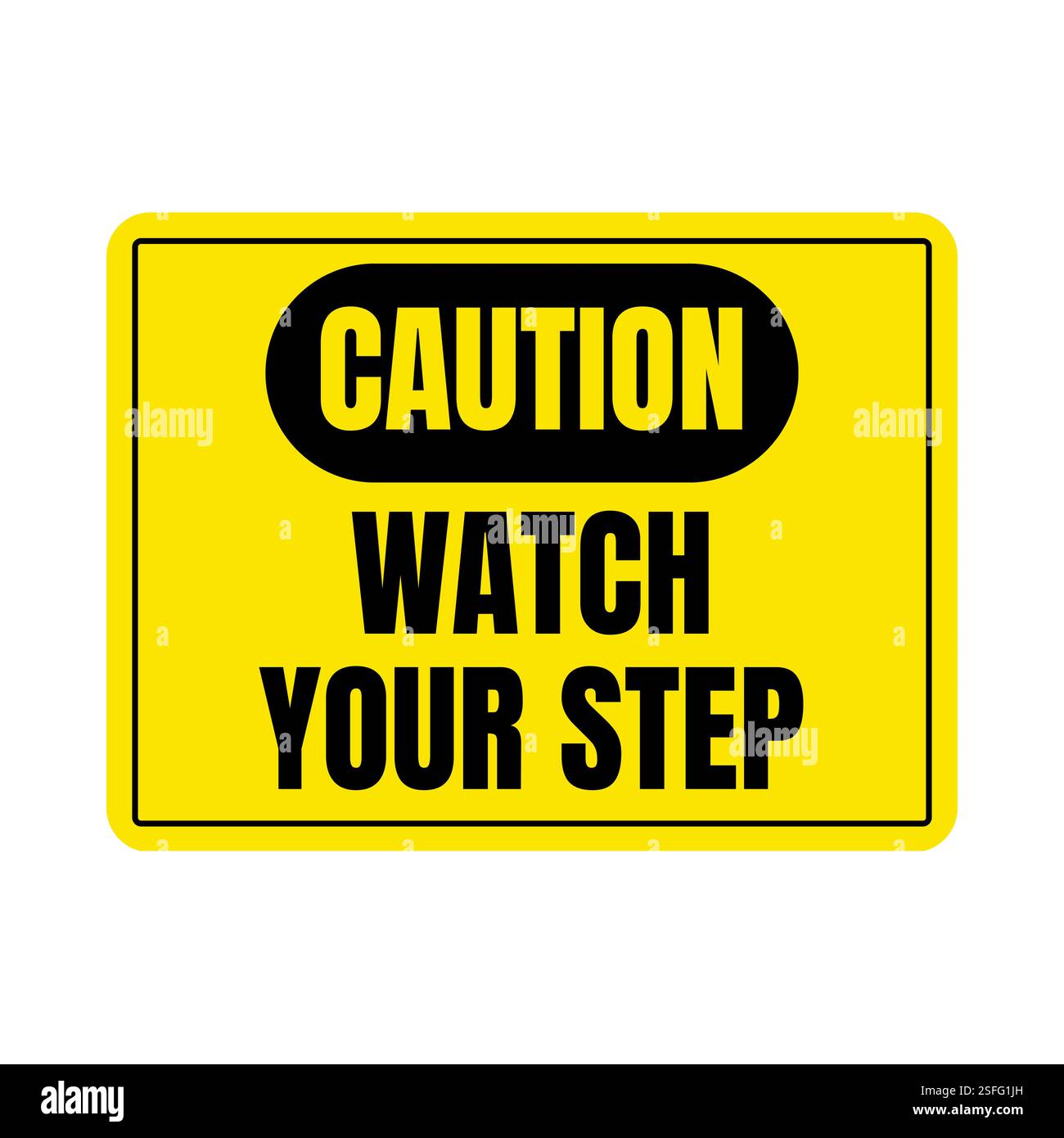 Caution watch your step sign Stock Photo - Alamy