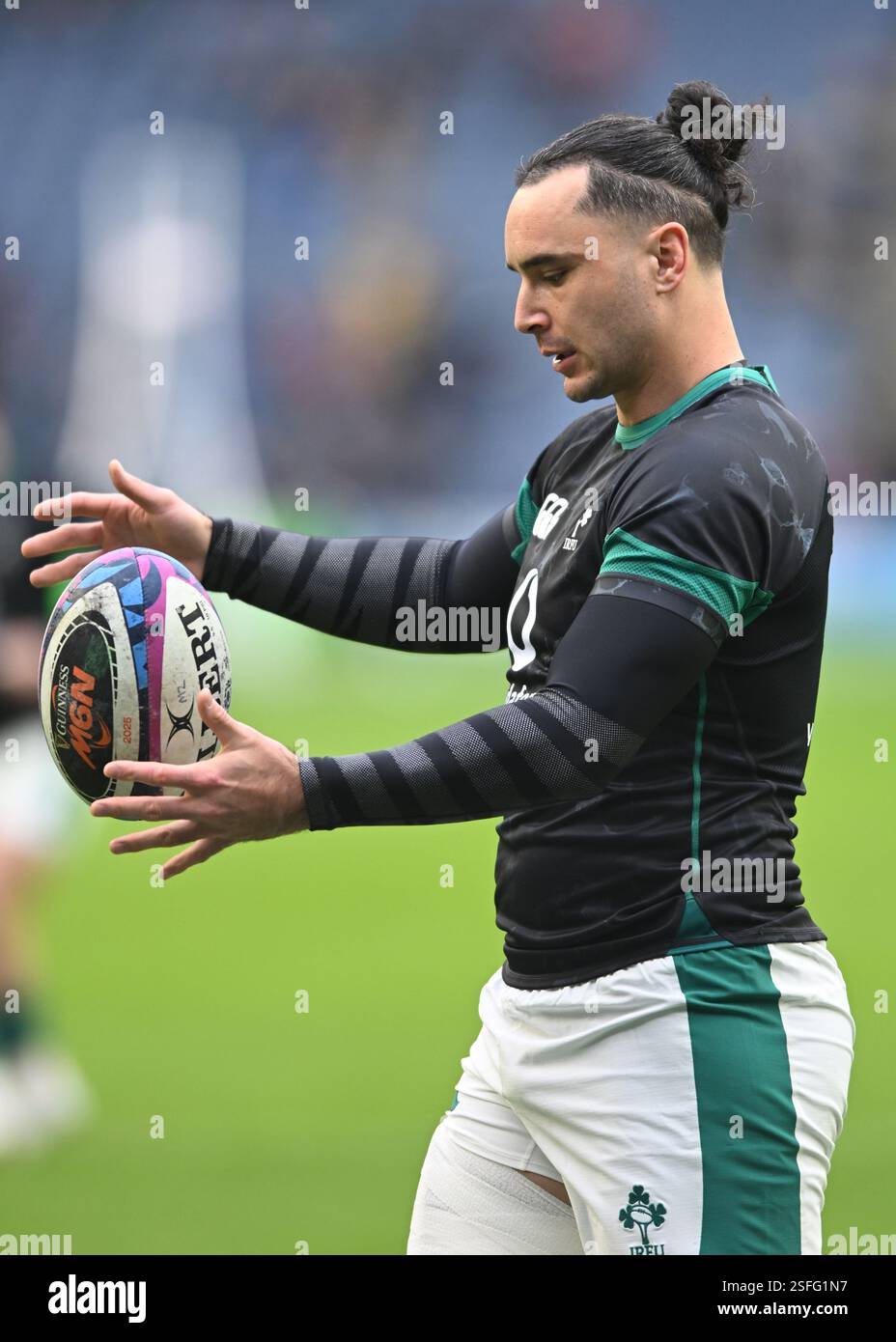 Edinburgh, UK. 9th Feb, 2025. James Lowe of Ireland during the Six Nations Championship match at ...