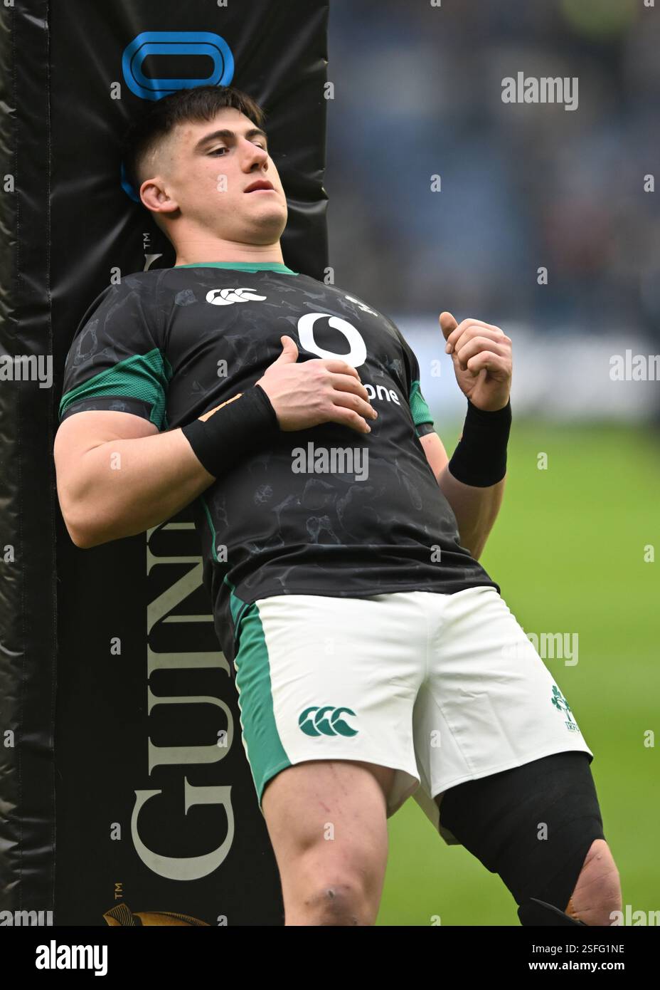 Edinburgh, UK. 9th Feb, 2025. Dan Sheehan of Ireland during the Six ...