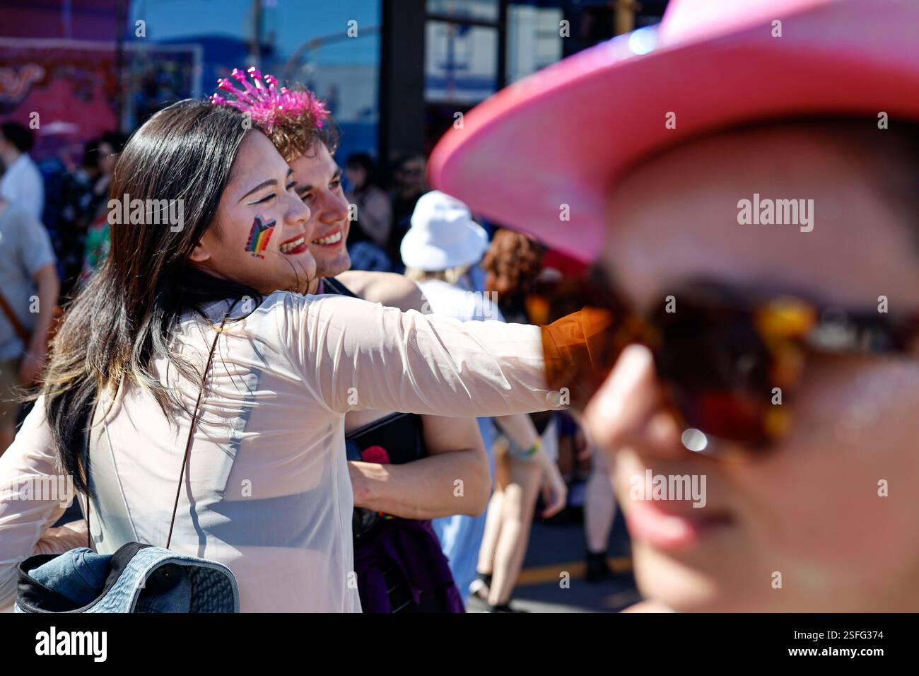 Melbourne, Australia. 09th Feb, 2025. Participants gather and enjoy the vibrant atmosphere of ...