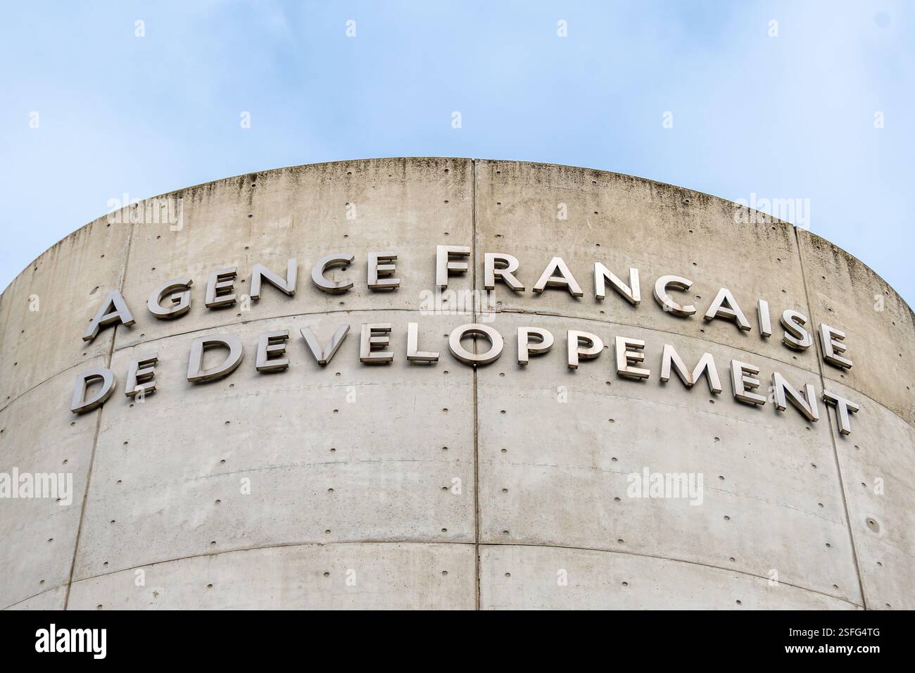 Sign on the headquarters of French Development Agency (AFD), a French ...
