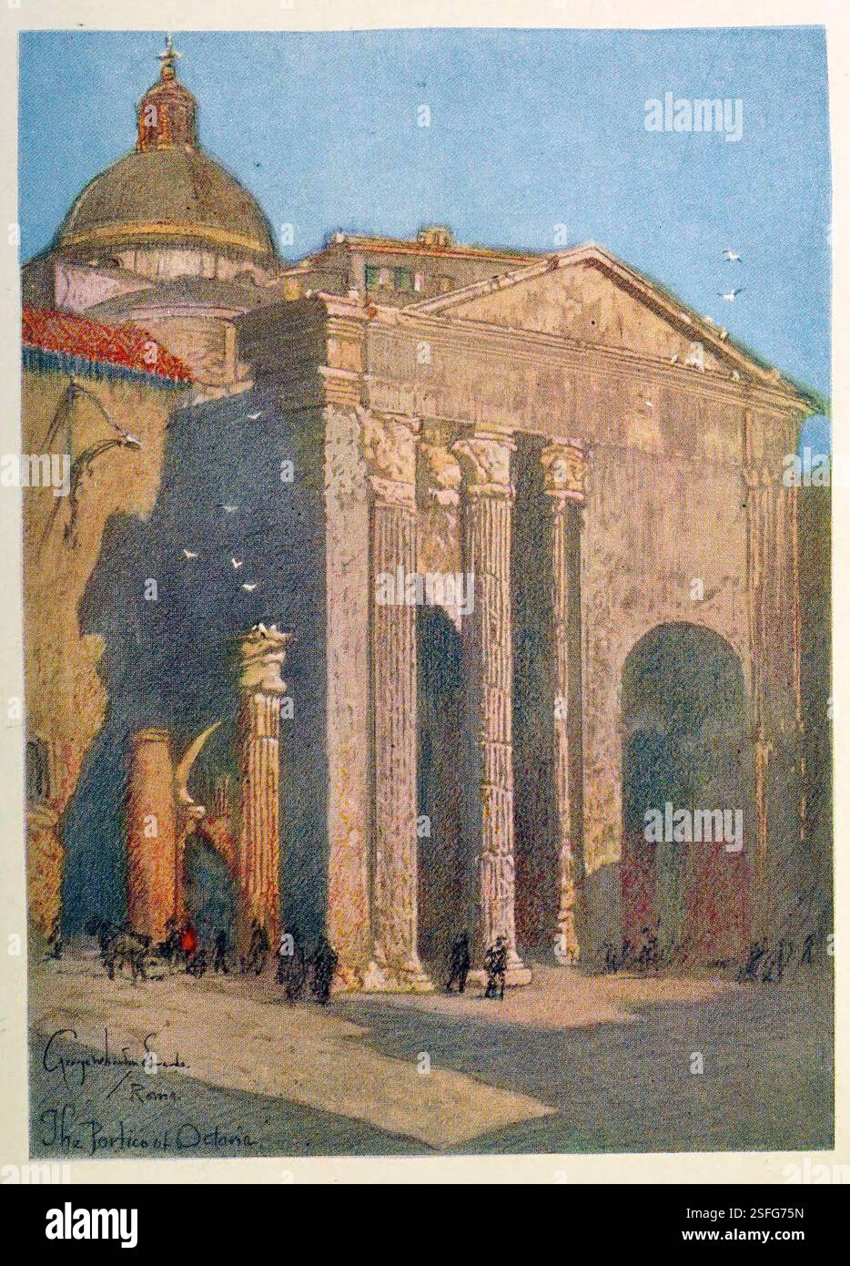 The Portico of Octavia, Rome, Italy - George Wharton Edwards, 1928 ...