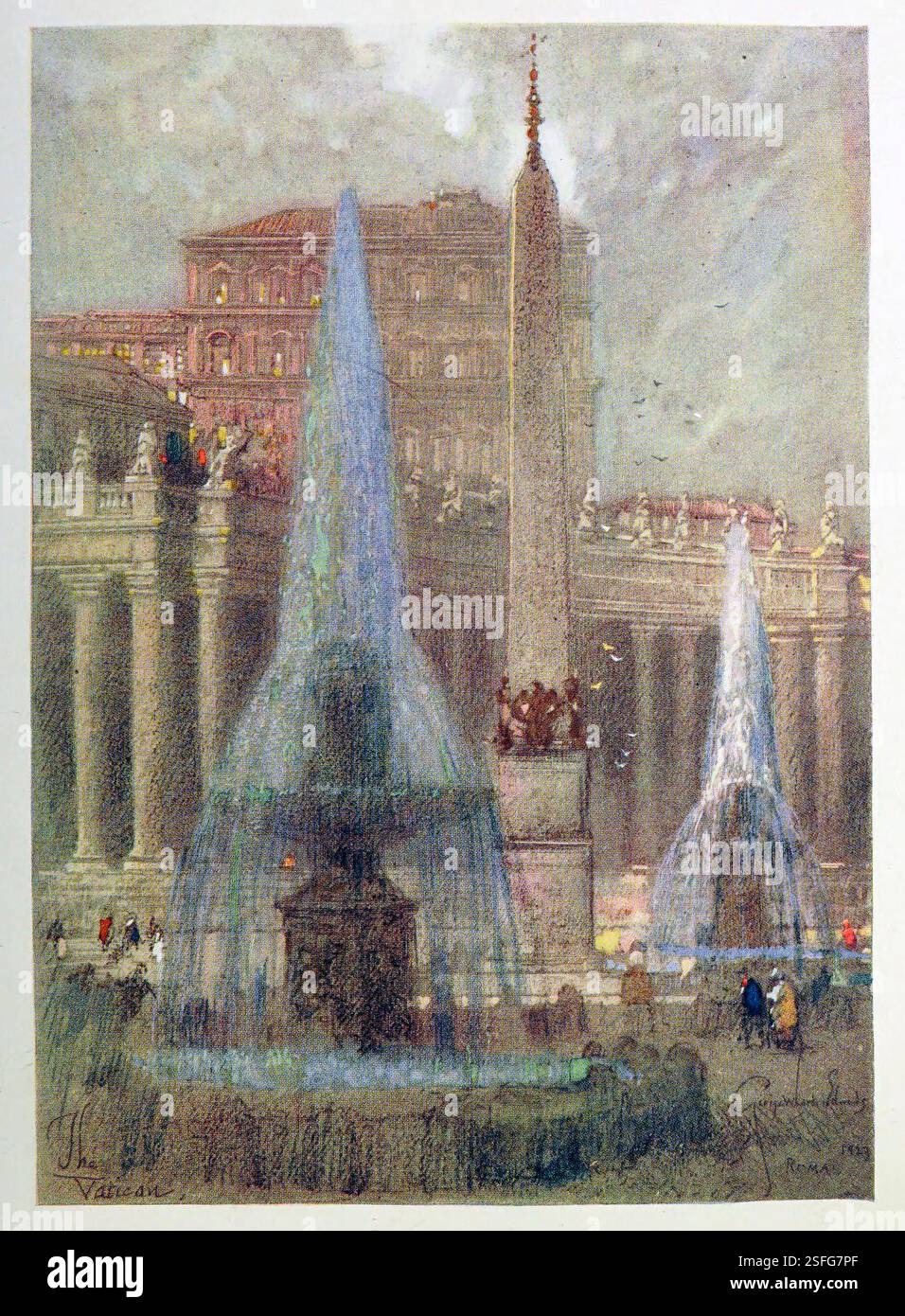 The Vatican and Fountains, Rome, Italy - George Wharton Edwards, 1928 ...