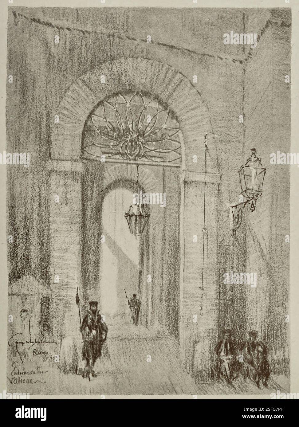 Entrance to the Vatican Rome, Italy - George Wharton Edwards, 1928 ...