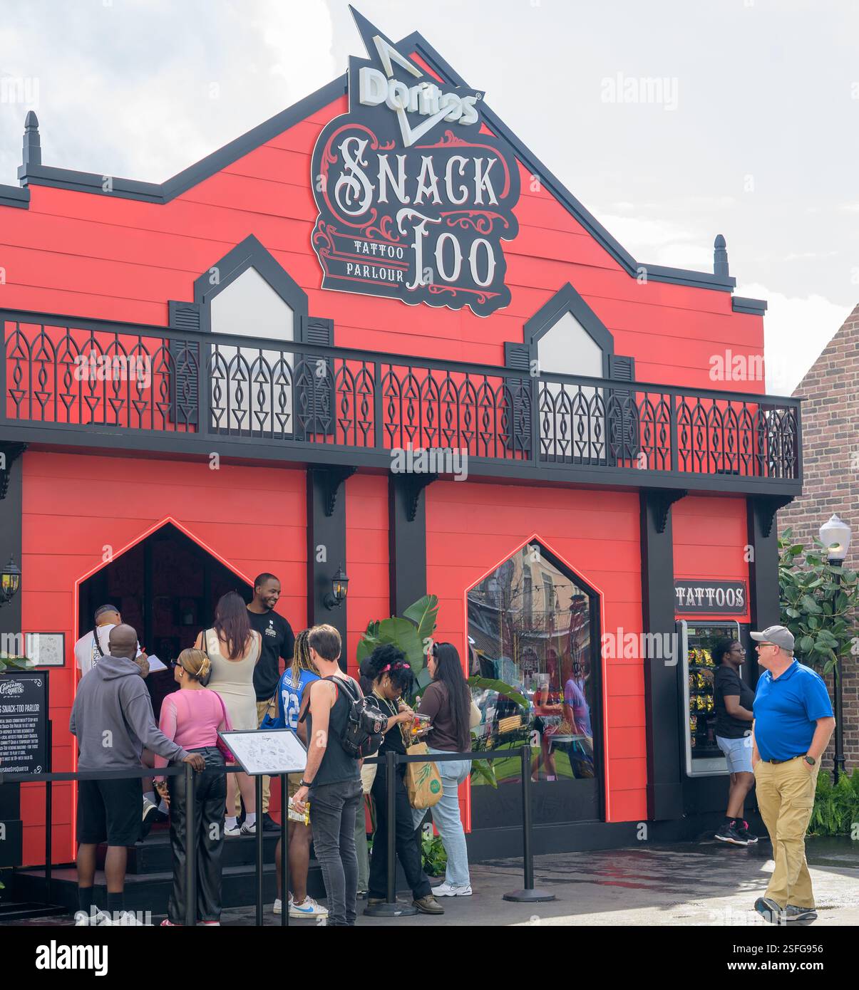 New Orleans, LA, USA: February 7, 2025: Doritos Snack Too Tattoo Parlor ...