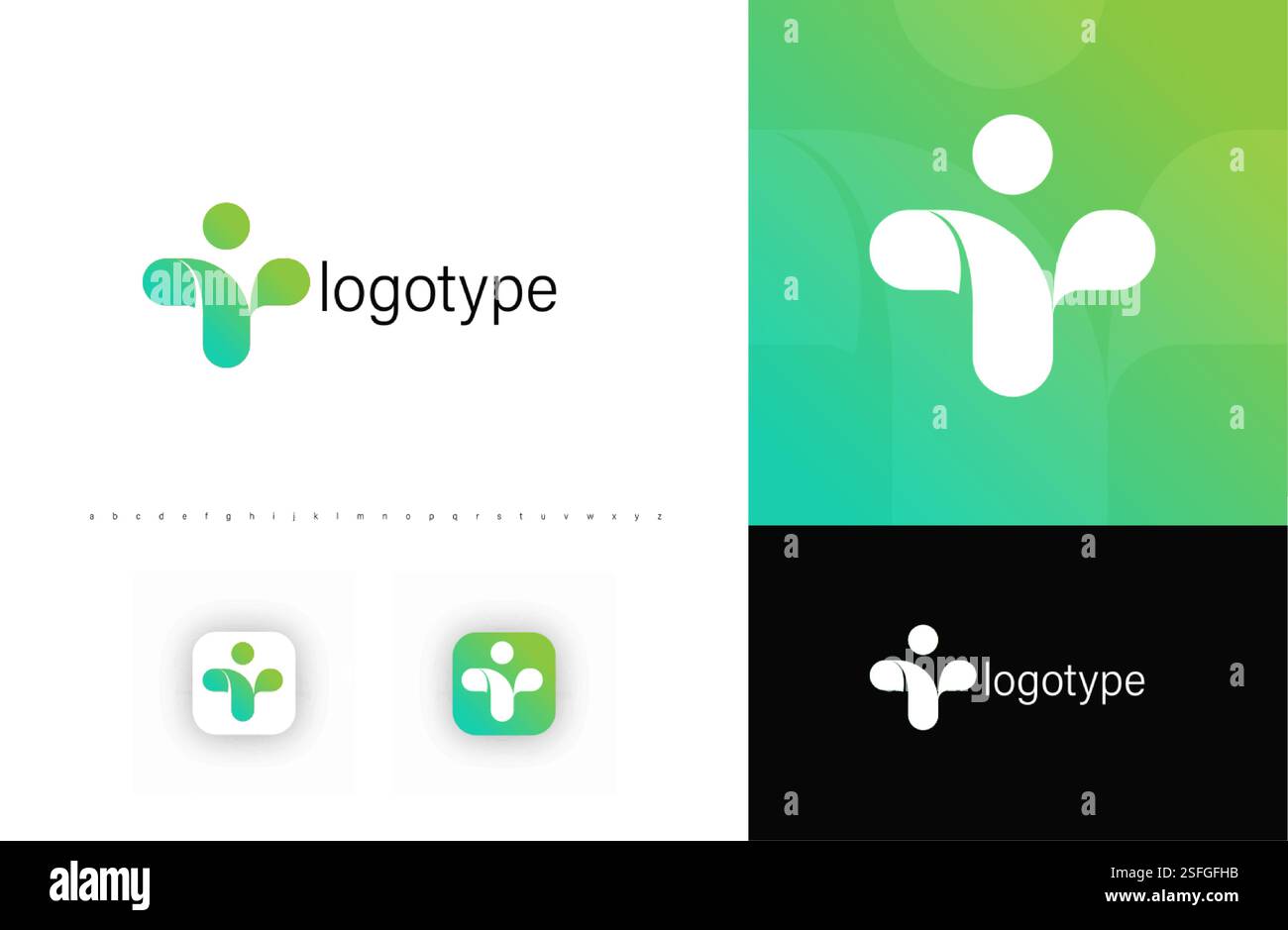 Abstract human figure logo in organic cross shapes, symbolizing growth ...