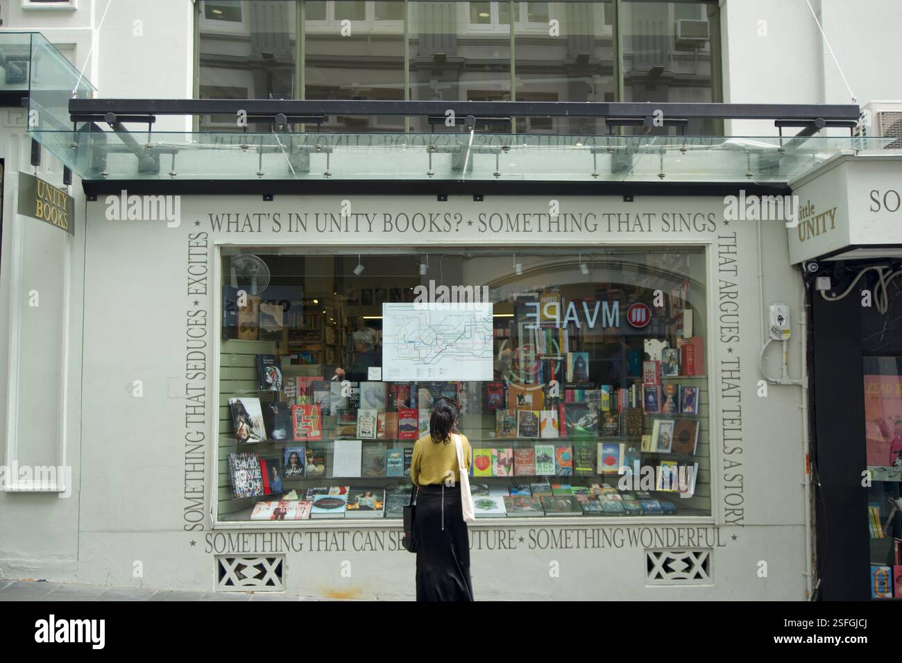 Storefront Window of Unity Books in Auckland, New Zealand Stock Photo ...