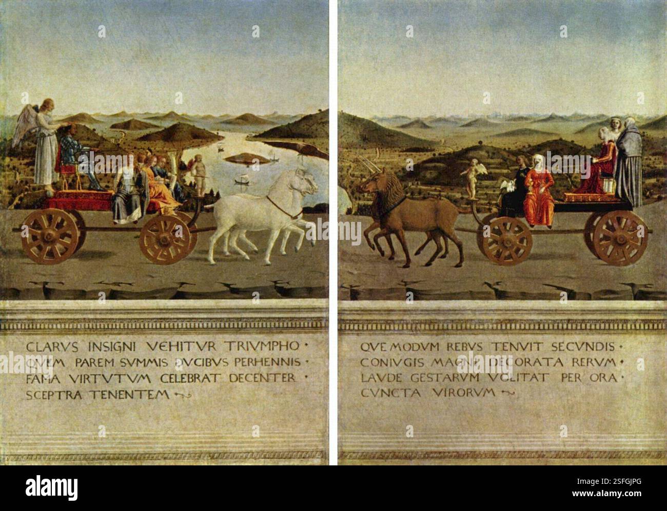 Triumphs of the Dukes of Urbino, back of the double portrait Piero ...