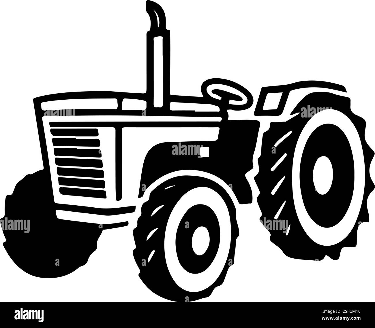 Set of retro tractor icons. Design elements for logo, label, emblem ...