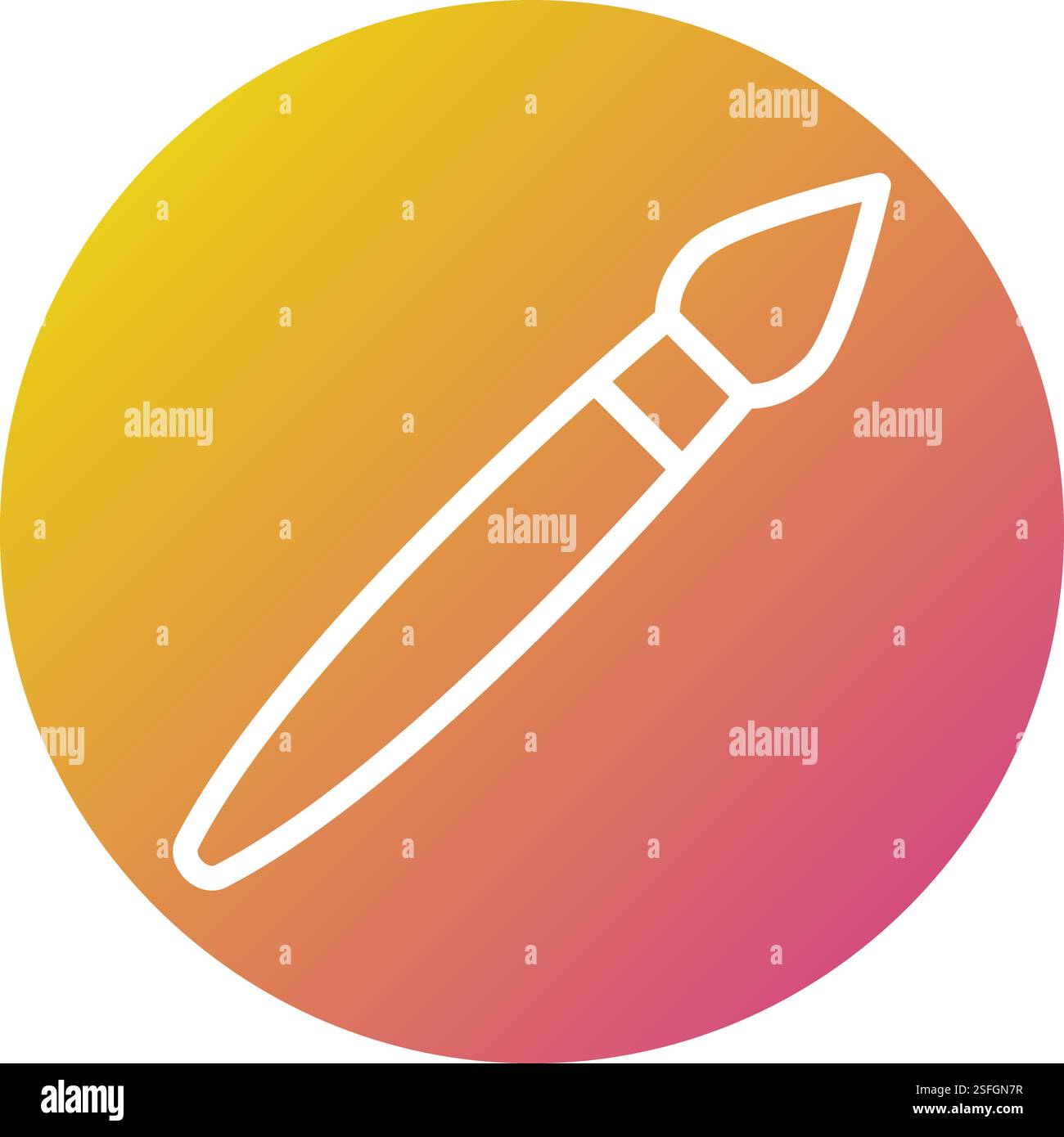 Makeup brush flat line Stock Vector Images - Alamy