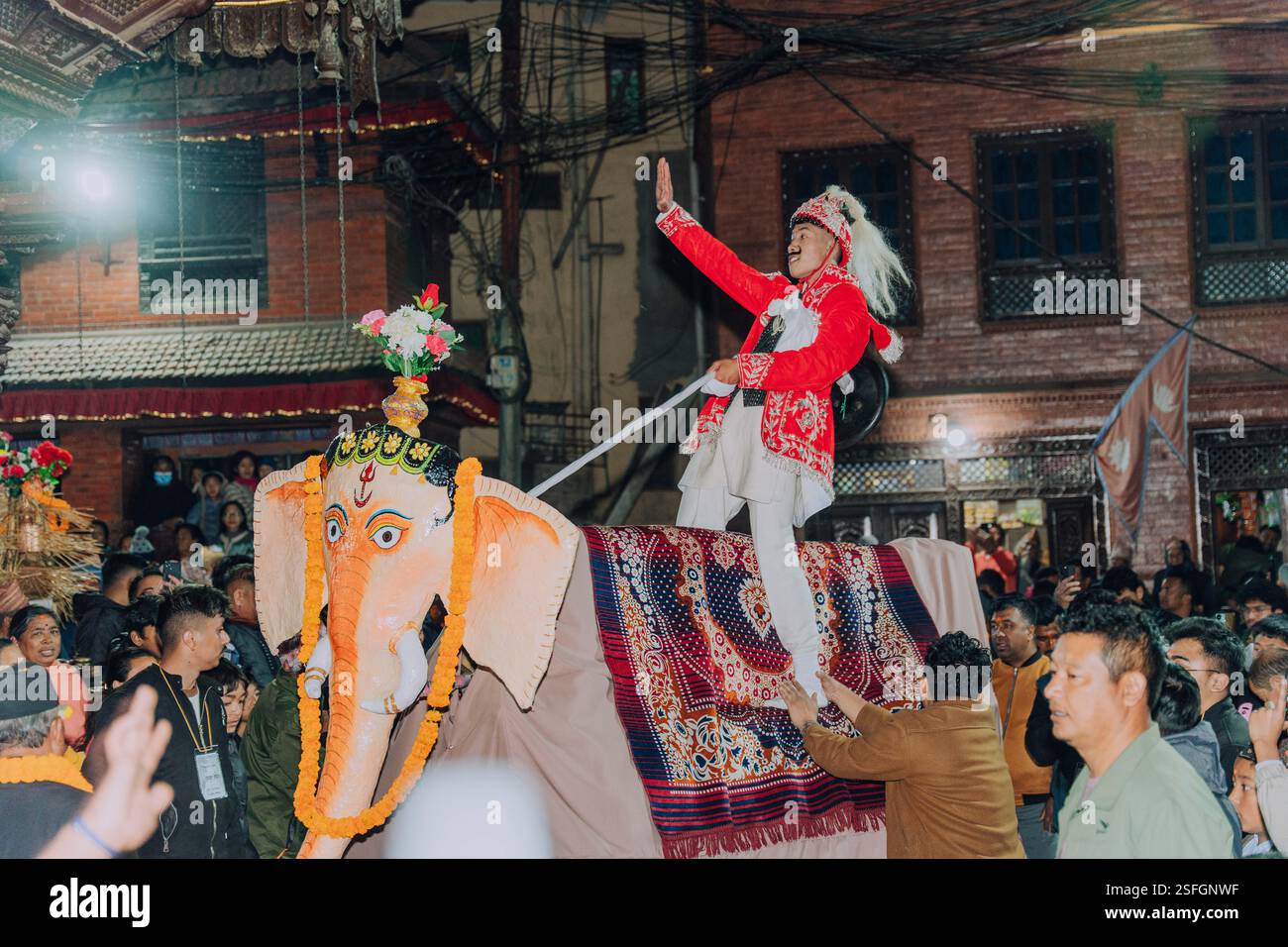 Bhaktapur, Bagmati, Nepal. 9th Feb, 2025. Performers showcase the ...