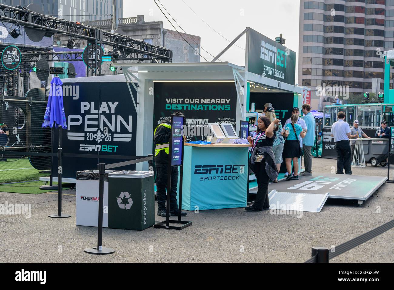 New Orleans, LA, USA - February 7, 2025: Angled view of ESPNBET ...