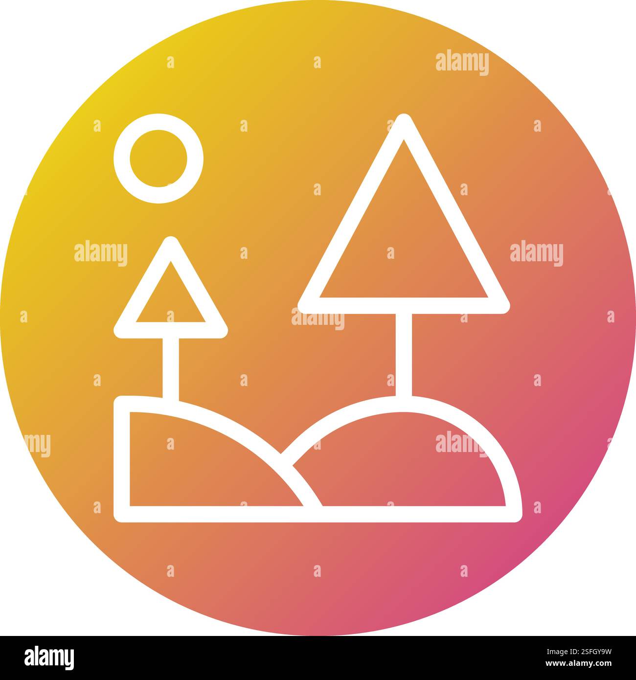 Line art landscape minimal Cut Out Stock Images & Pictures - Alamy