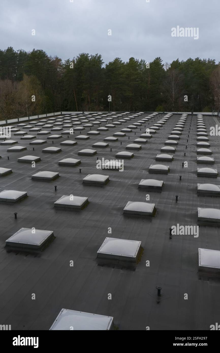 Modern roof with natural light. Skylights. Energy efficiency ...