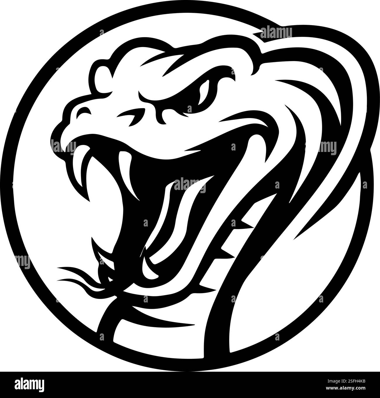 Illustration of cobra snake in engraving style. Design element for logo ...