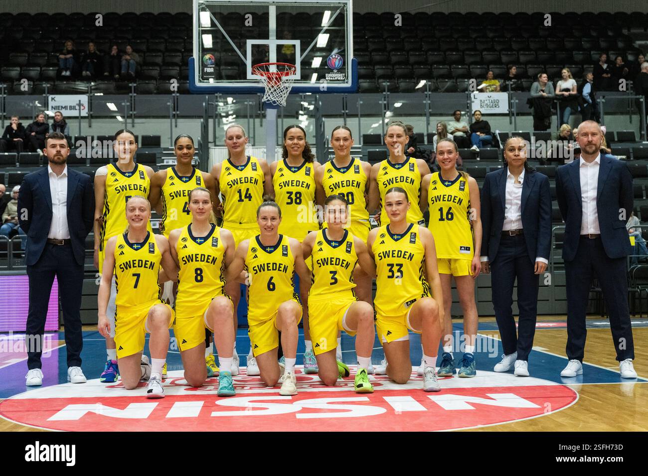Team, Sweden. , . ahead of the FIBA Women's Euro Qualifier game between ...