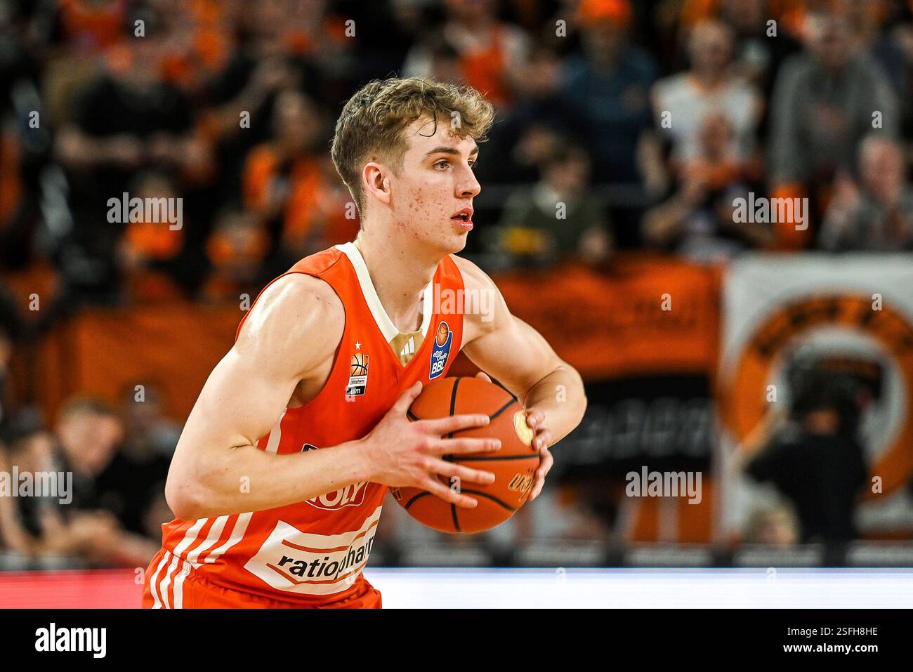 08.02.2025, ratiopharm arena, Neu-Ulm, GER, BBL, ratiopharm Ulm vs Syntainics MBC, im Bild ...
