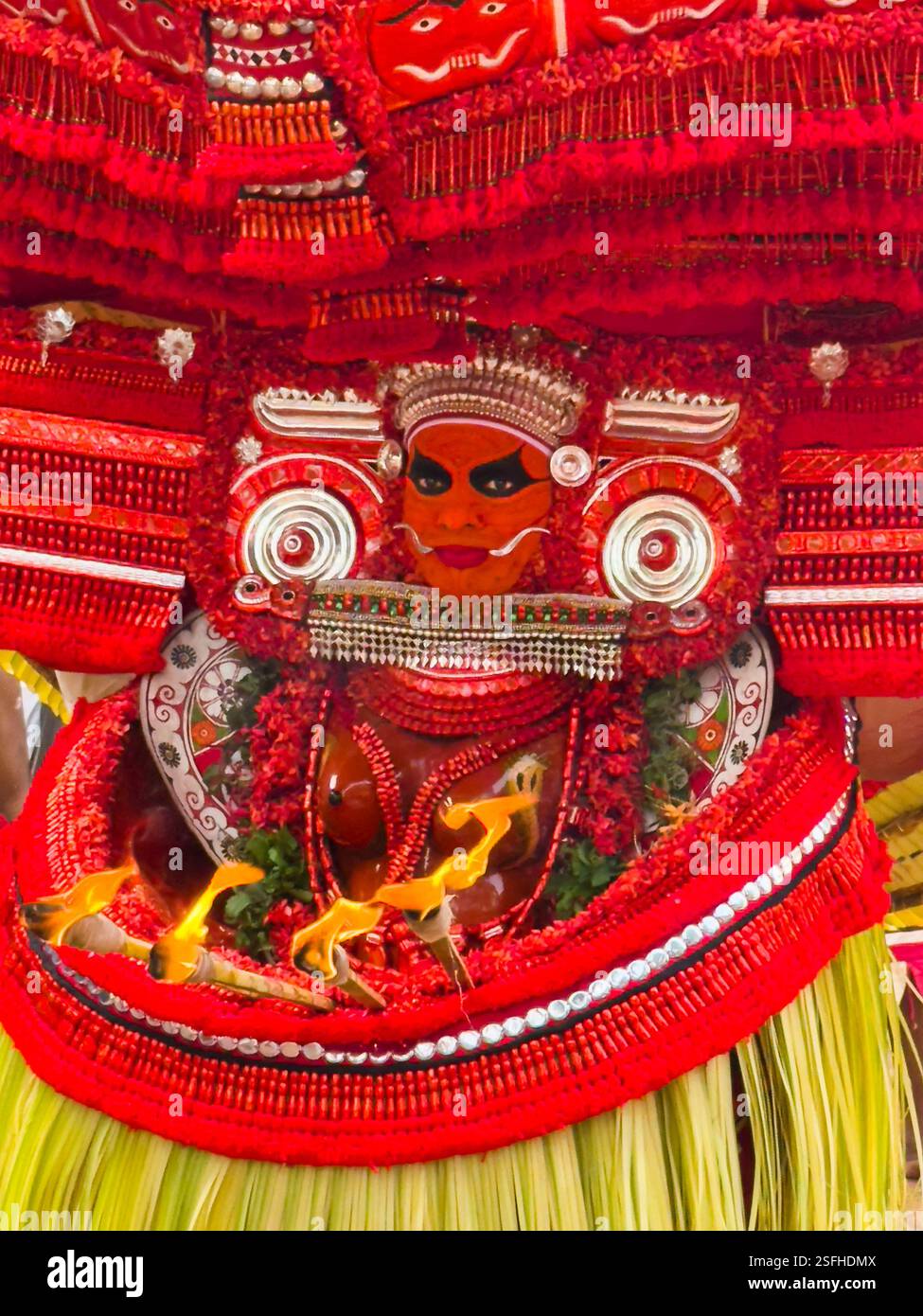 The Puliyoor Kali Theyyam is a manifestation of the Goddess Durga ...