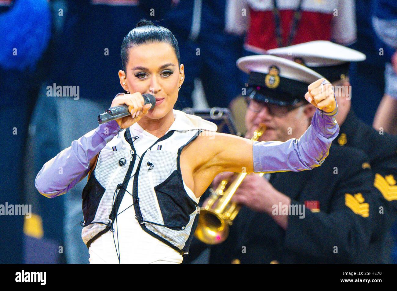 Vancouver, Canada. 08th Feb, 2025. Katy Perry at the Opening Ceremony ...