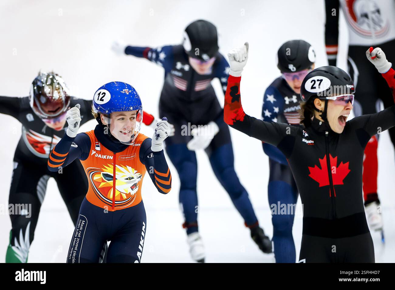 TILBURG - Michelle Velzeboer (NED) and Florence Brunelle (CAN) in ...