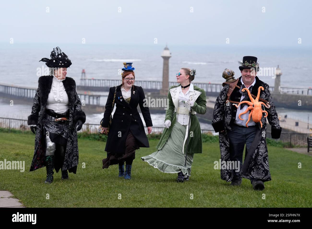 Steampunks during the Whitby Steampunk Weekend, in Whitby, Yorkshire ...