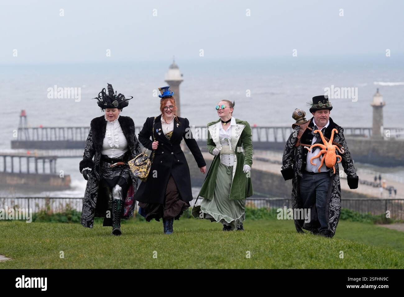 Steampunks during the Whitby Steampunk Weekend, in Whitby, Yorkshire ...