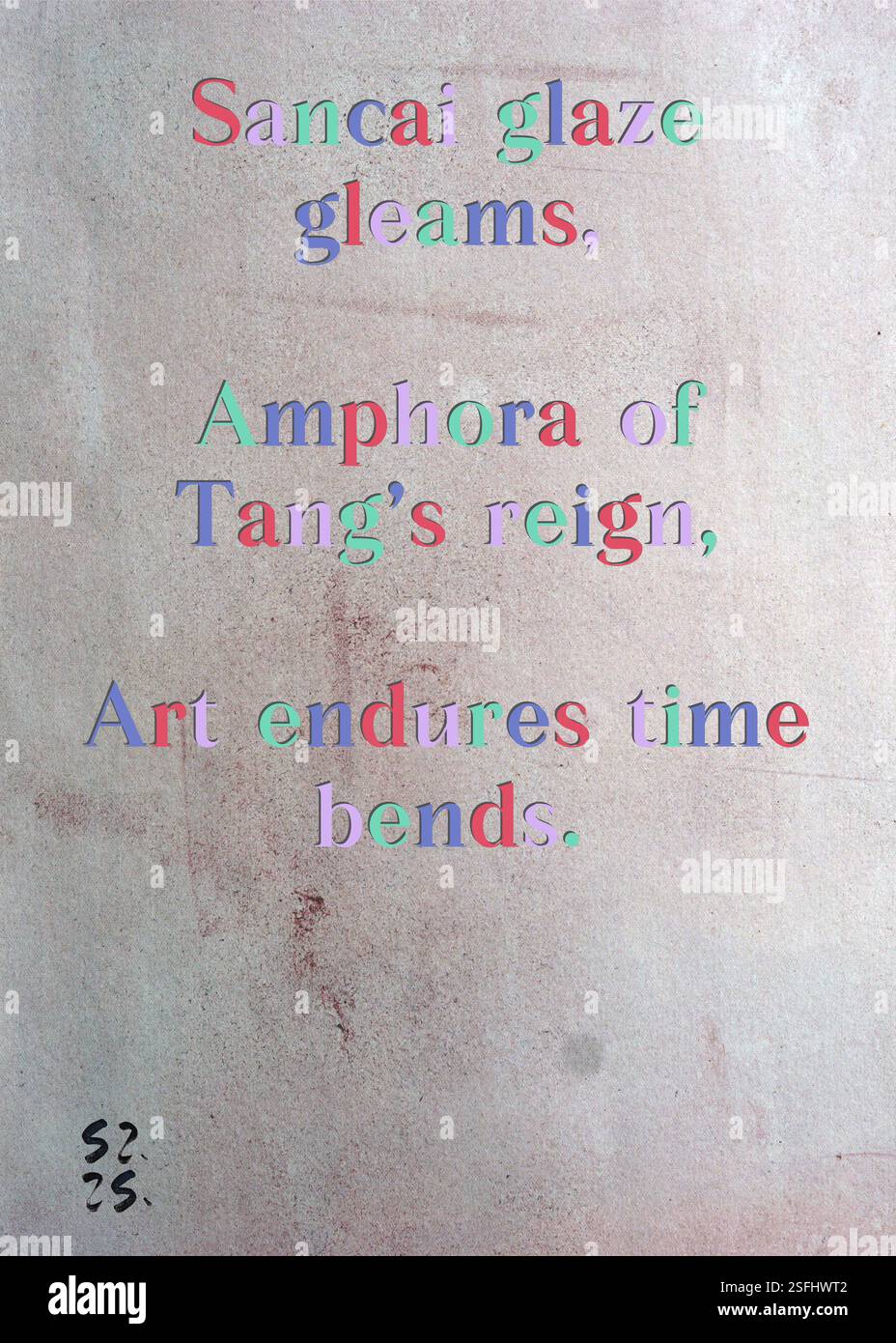 Sancai glaze gleams, Amphora of Tang's reign, Art endures time bends ...