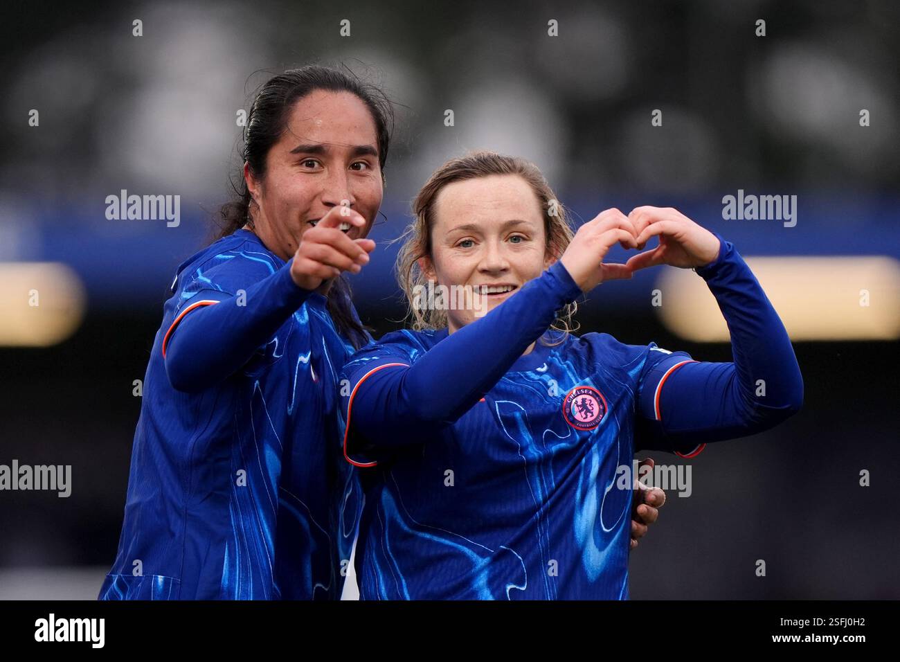 Chelsea’s Mayra Ramirez (left) celebrates their second goal with ...