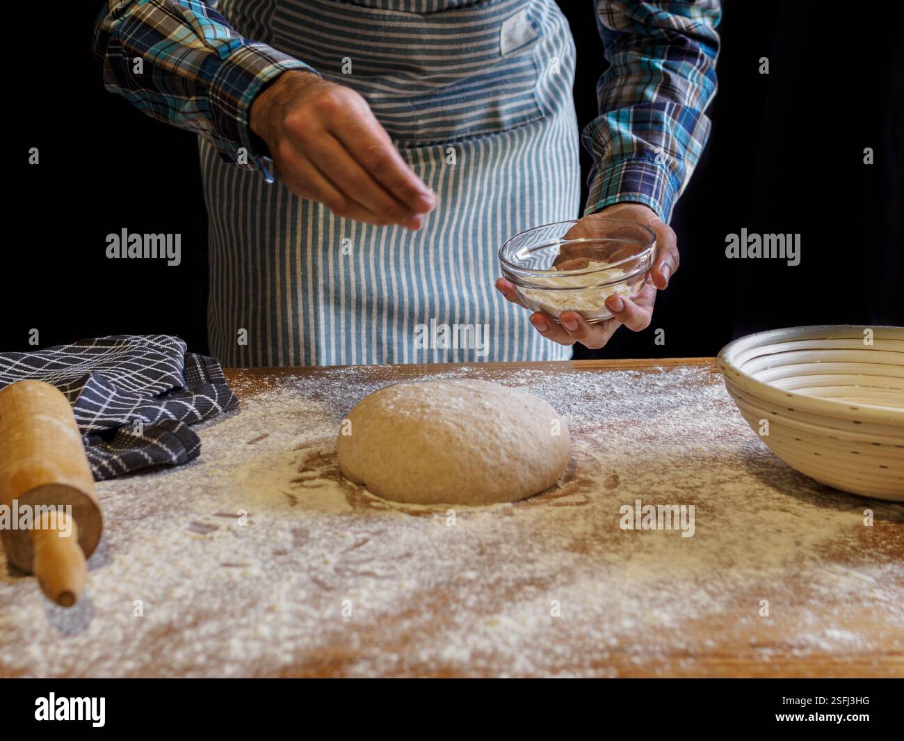 baker making bread in an artisanal way Stock Photo - Alamy