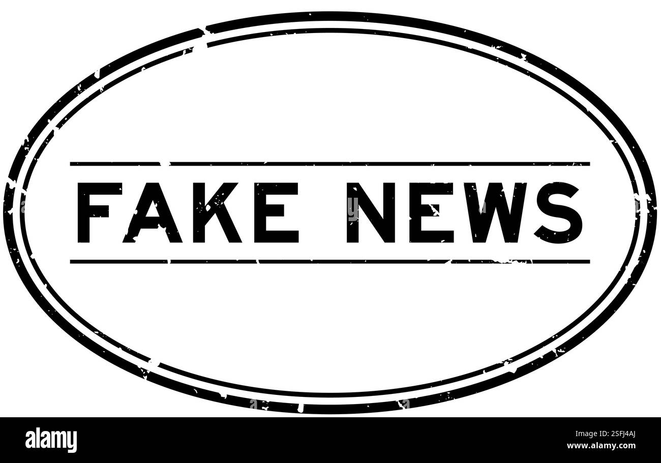 Grunge black fake news word oval rubber seal stamp on white background ...
