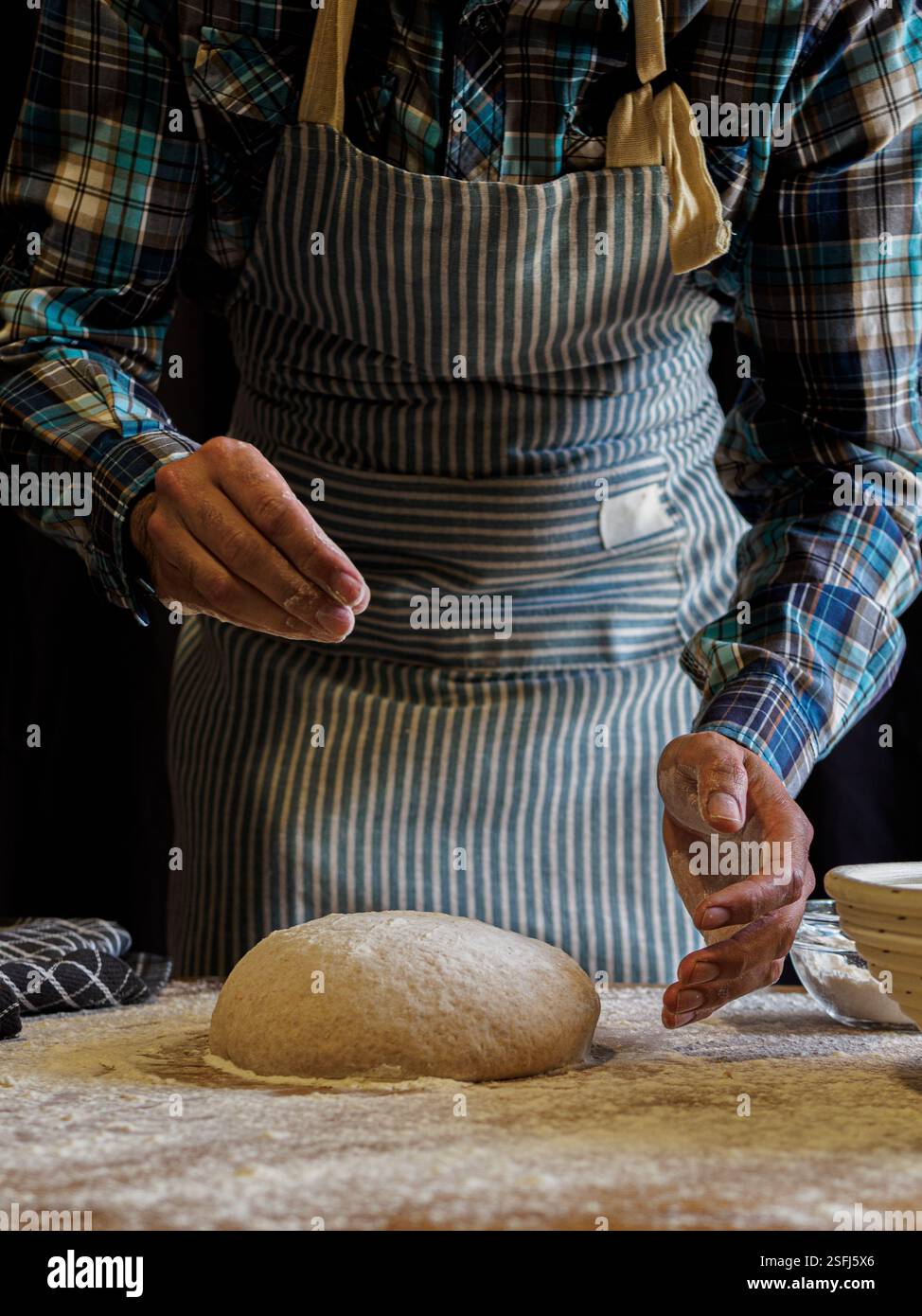 baker making bread in an artisanal way Stock Photo - Alamy