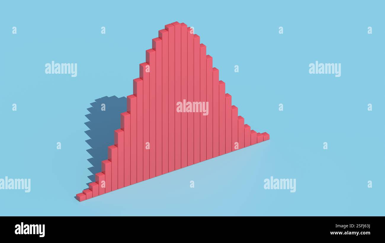 3d rendered bell curve bar graph distribution Stock Photo - Alamy