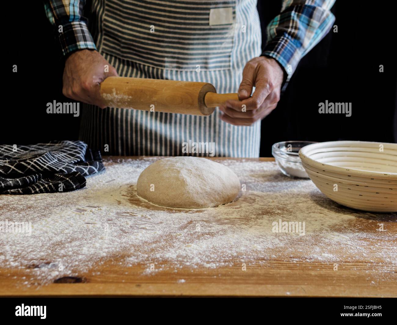baker making bread in an artisanal way Stock Photo - Alamy