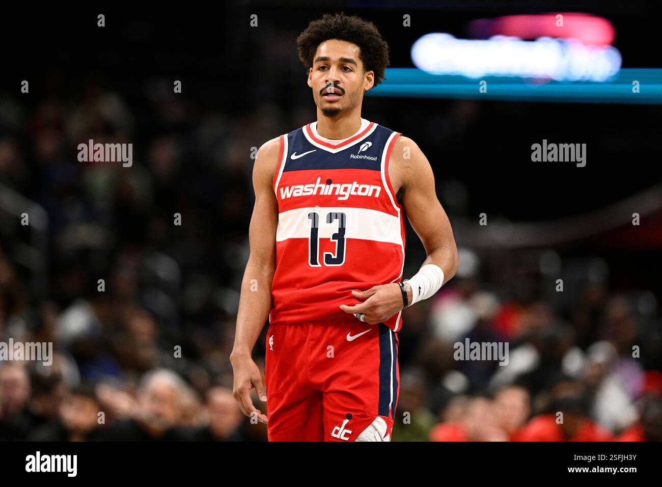 Washington Wizards guard Jordan Poole (13) looks on during the first ...