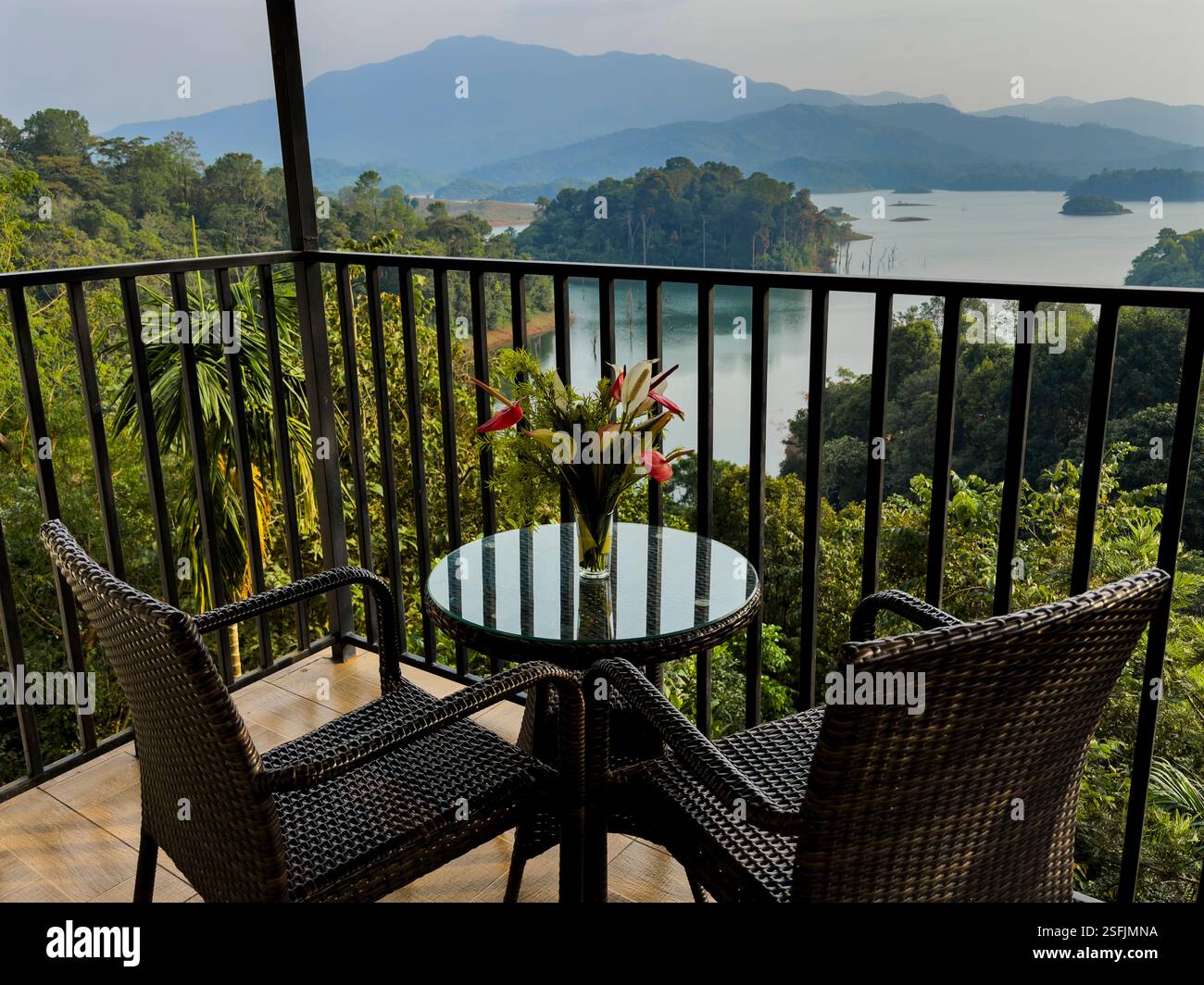 View of Banasura Sagar Lake from our b alcony at the Silver Green ...