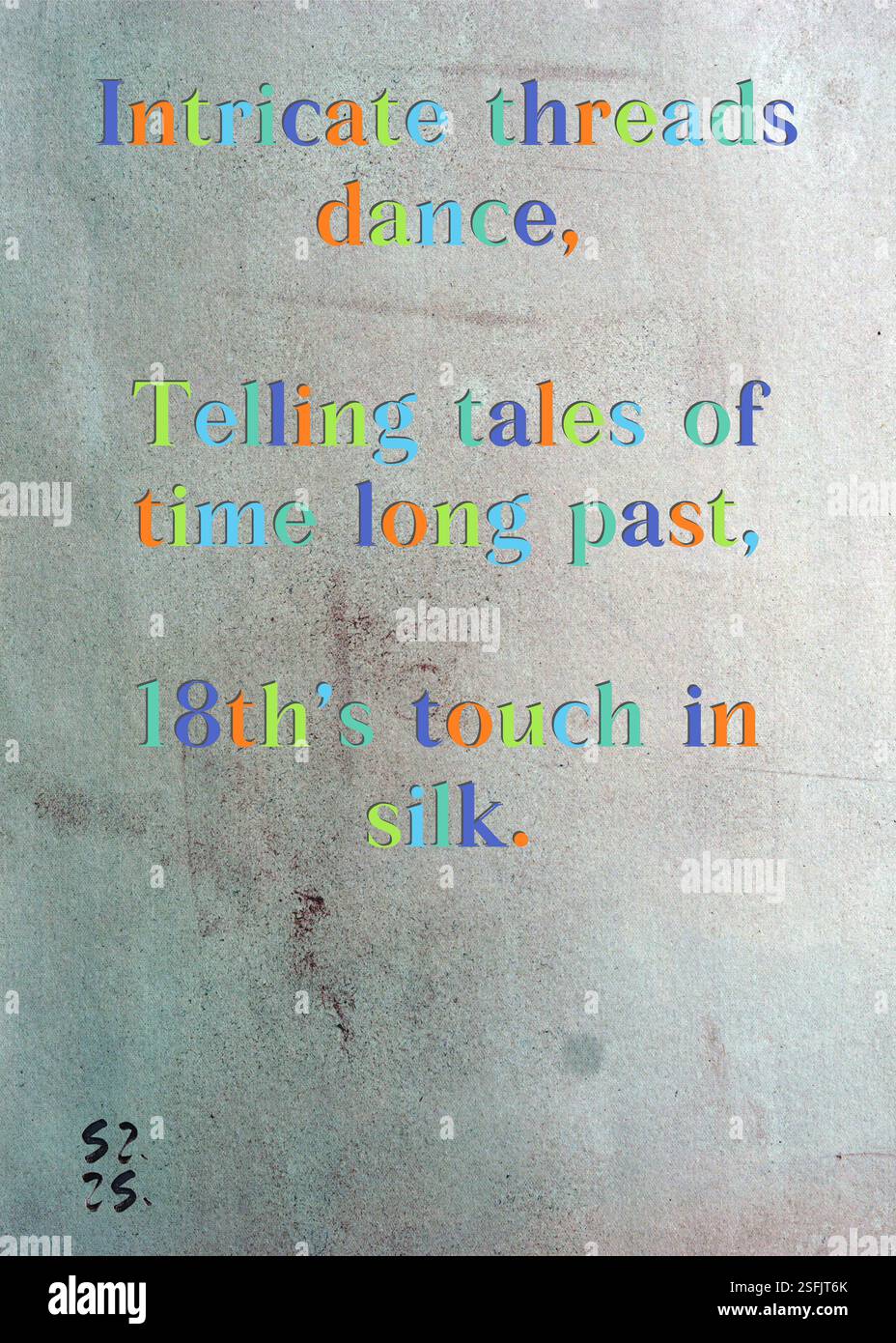 Intricate threads dance, Telling tales of time long past, 18th's touch ...