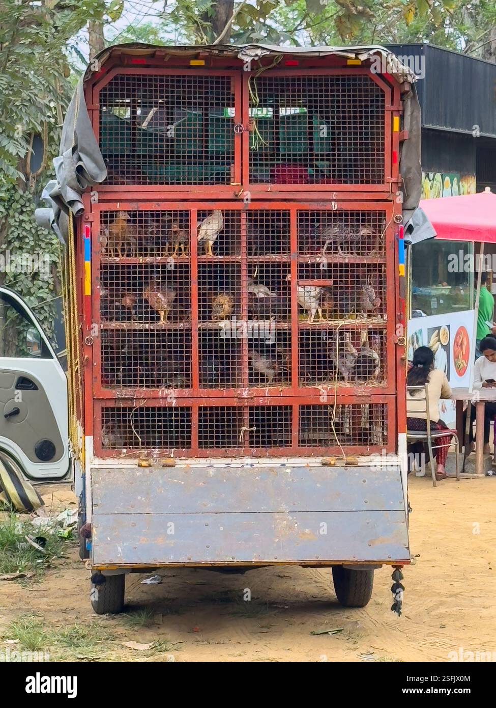 A chicken truck in Wayanad District which is part of the state of ...