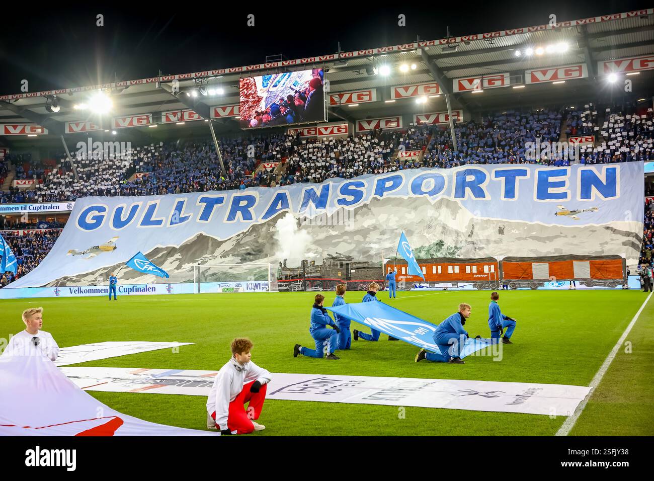 Oslo, Norway, 7th December 2024. TIFO at the Norwegian Cup Final 2024 ...