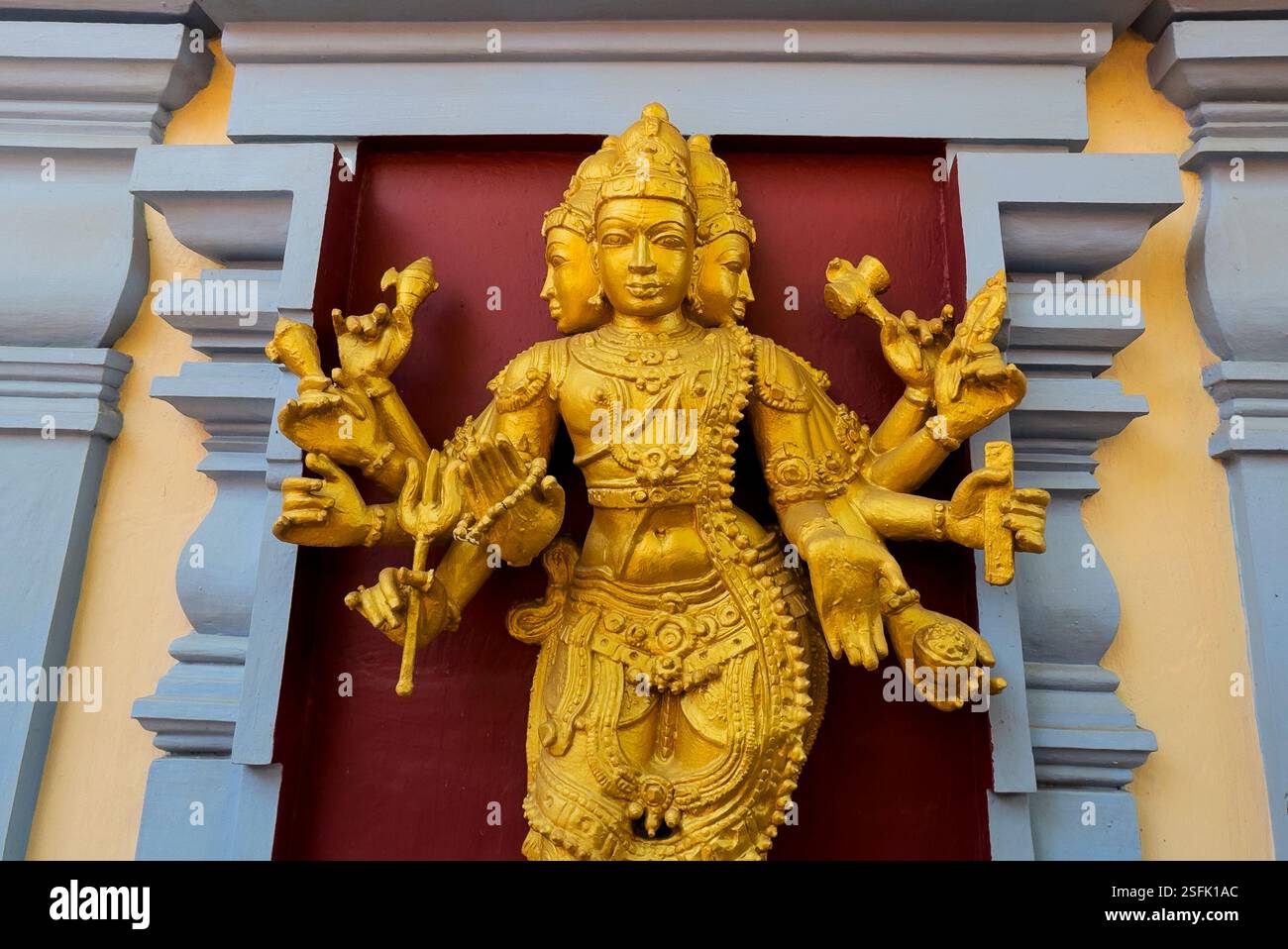 Ten armed Shiva statue at Sri Venkataramana Temple also know as ...
