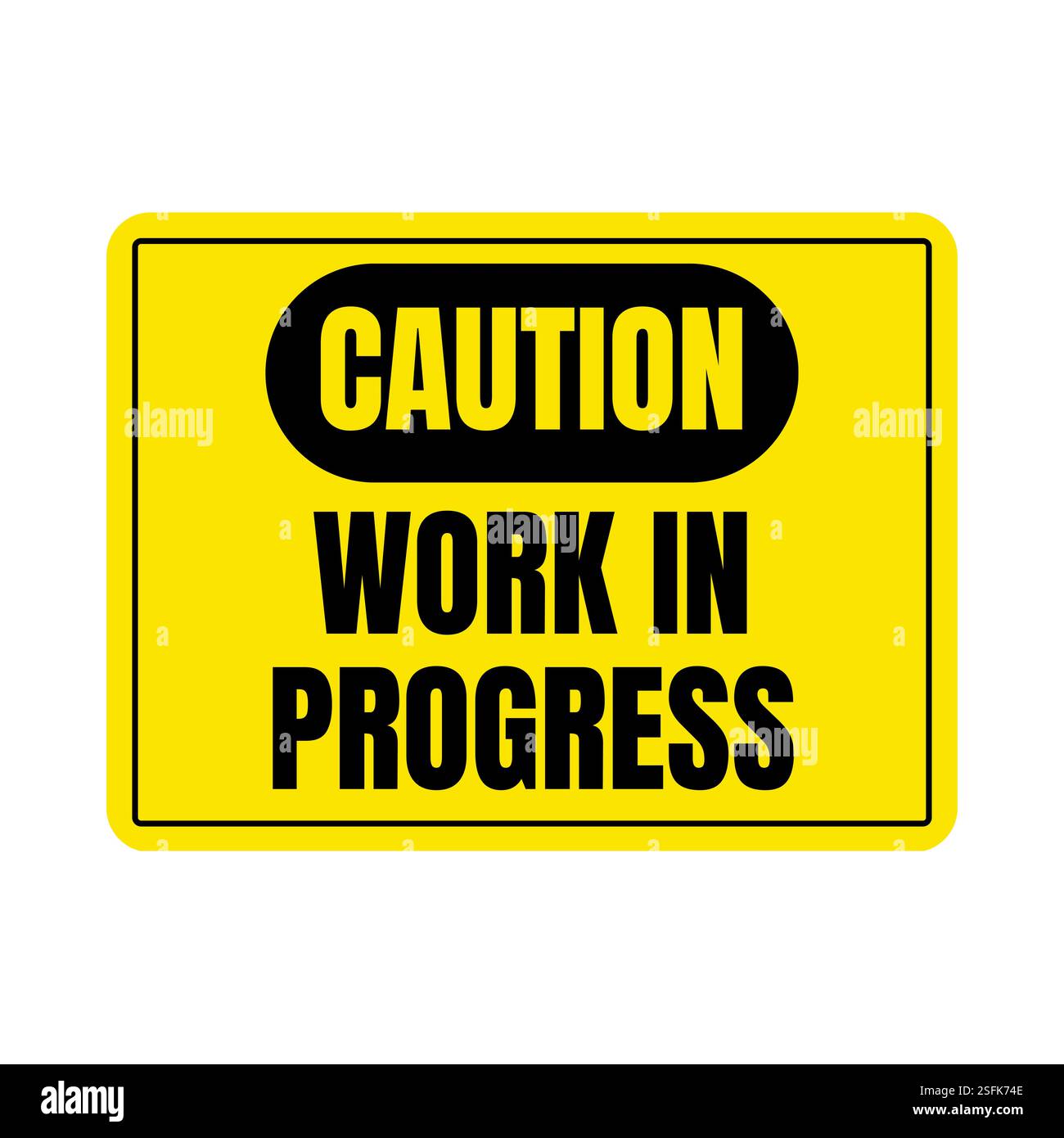 Caution work in progress sign Stock Photo - Alamy