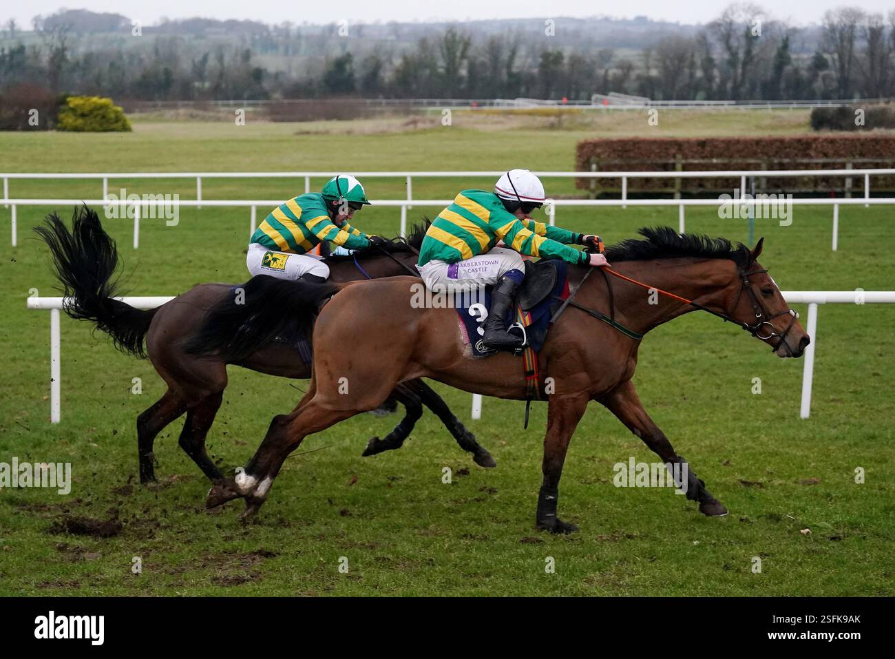 Verdant Place ridden by Simon Torrens (right) on their way to winning ...