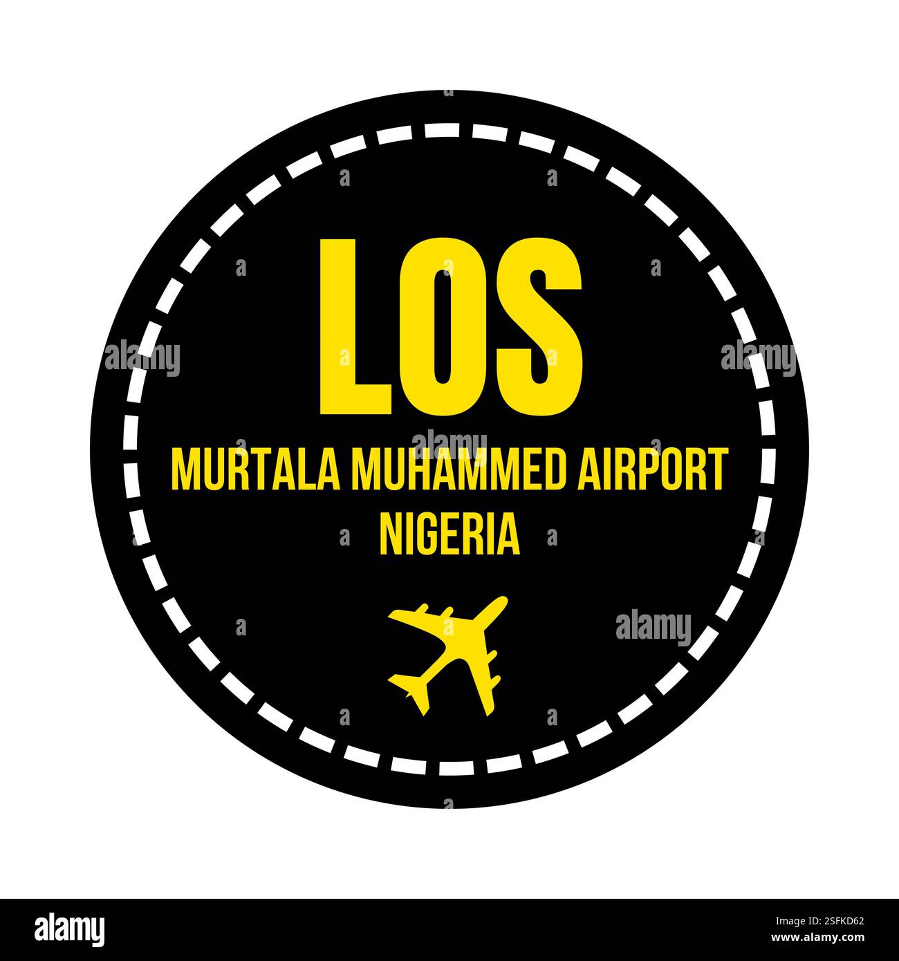 LOS Lagos Murtala Muhammed airport symbol icon Stock Photo - Alamy