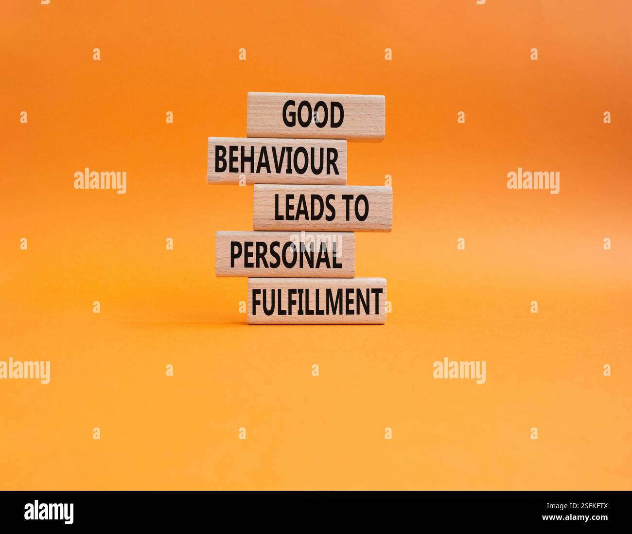 Good behaviour leads to personal fulfillment symbol. Concept words Good ...