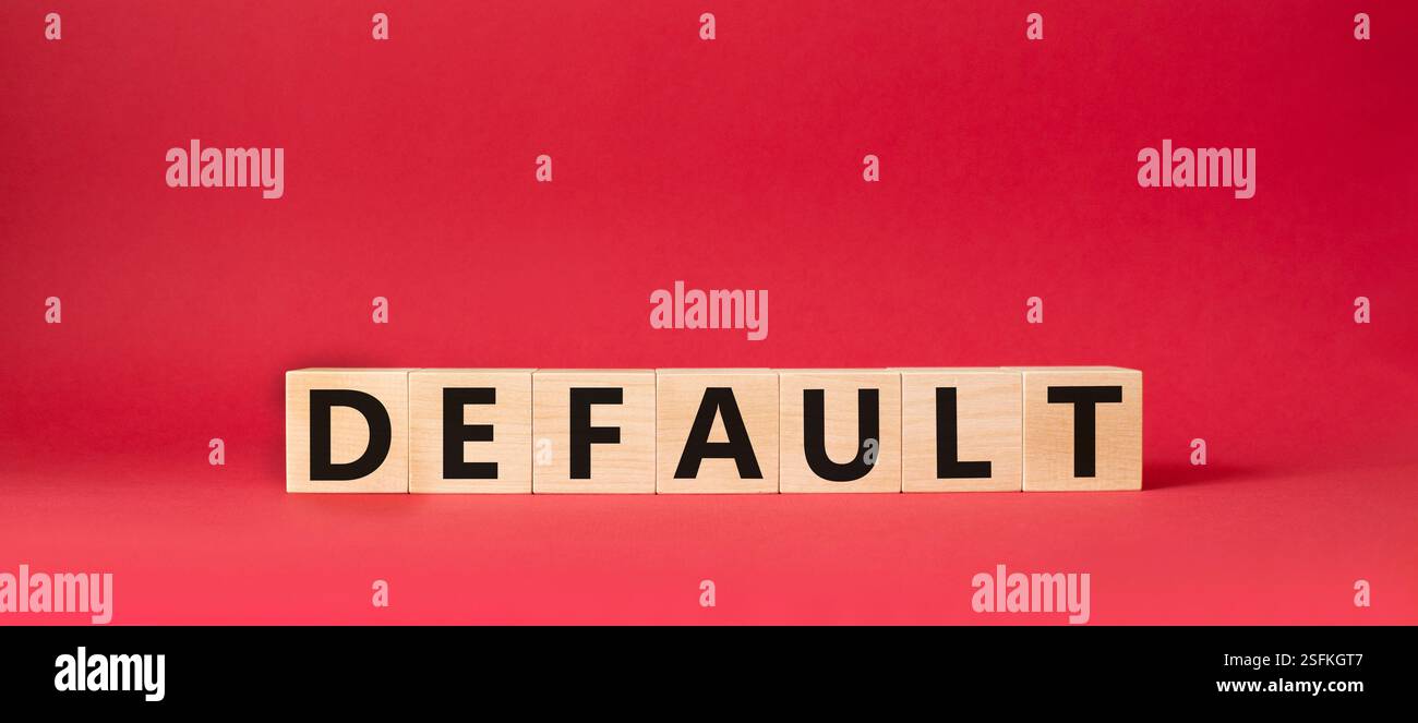 Default symbol. Concept word Default on wooden cubes. Beautiful red ...
