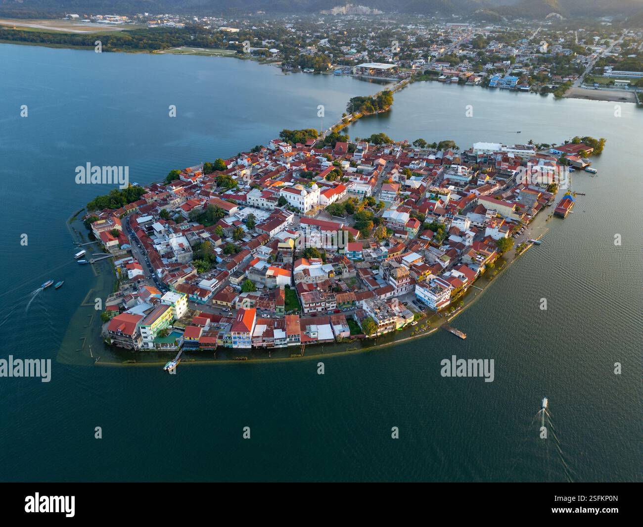 Aerial view of Flores, Guatemala Stock Photo - Alamy
