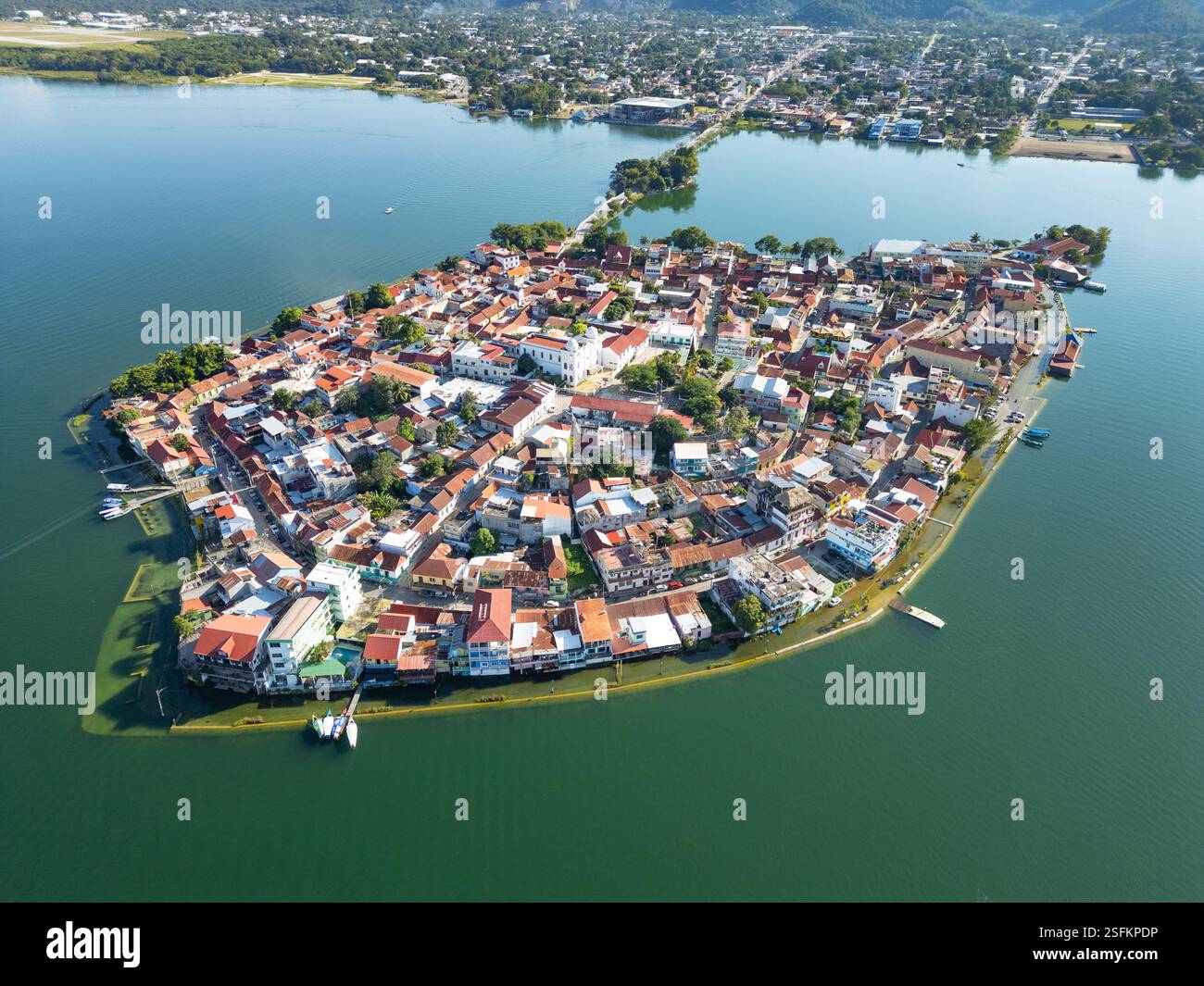 Aerial view of Flores, Guatemala Stock Photo - Alamy