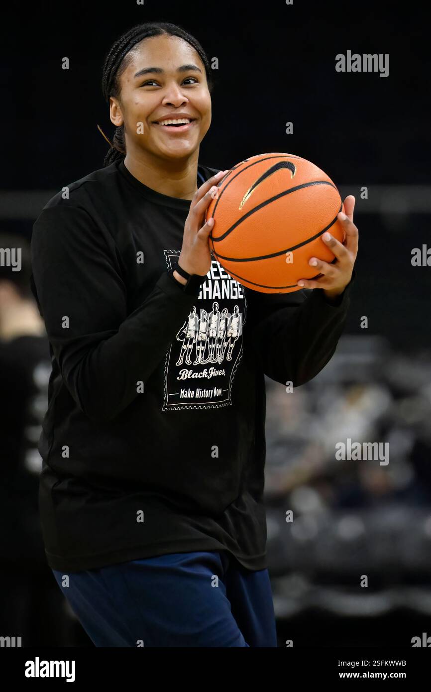UConn forward Sarah Strong warms up before an NCAA college basketball ...