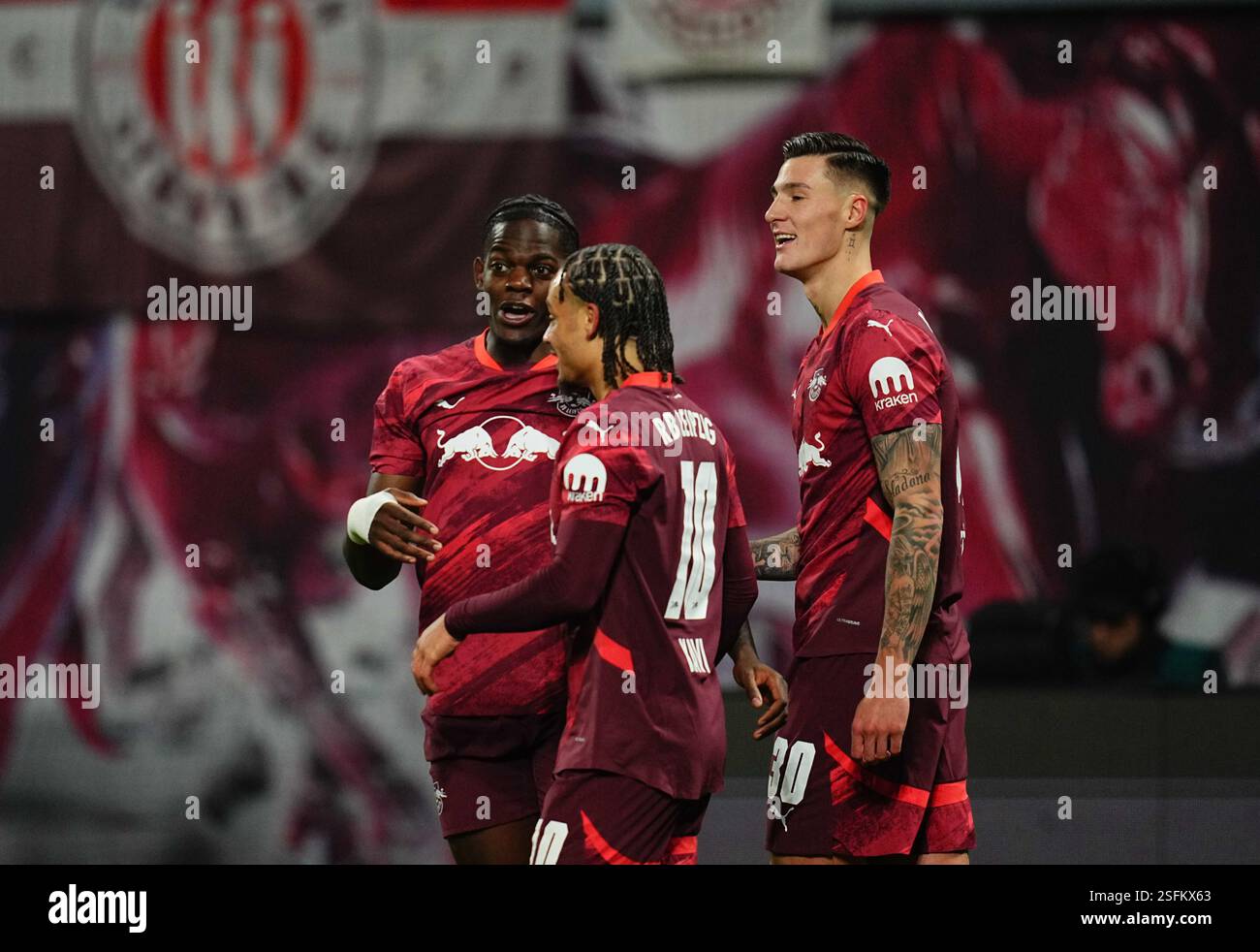 Red Bull Arena, Leipzig, Germany. 09th Feb, 2025. Benjamin Sesko of RB ...