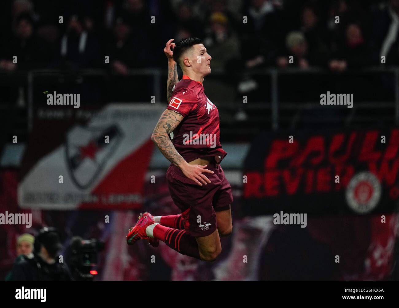 Red Bull Arena, Leipzig, Germany. 09th Feb, 2025. Benjamin Sesko of RB ...