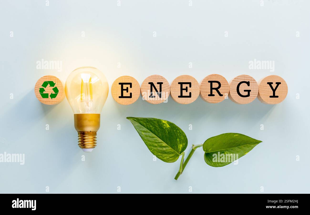 Green energy symbol. Environmental concept. Renewable energy. Glowing ...